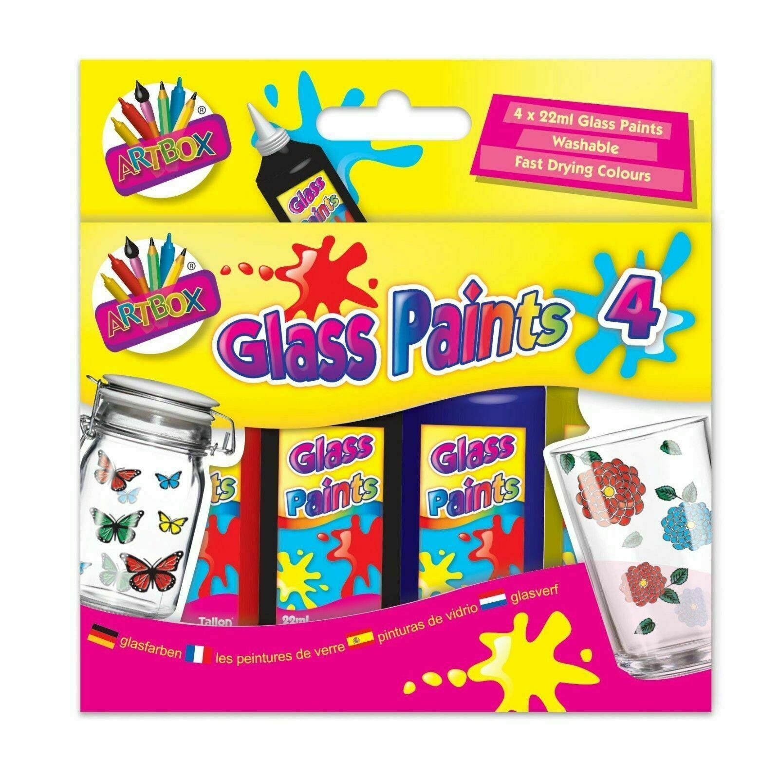 Glass Paints Set Painting Kit Outliner Opaque Transparent Stained Paint ...