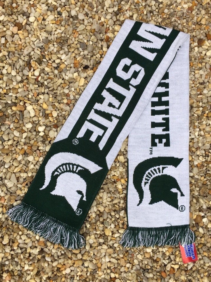 Michigan State SPARTANS Scarf~GO GREEN GO WHITE Student Section Pride ...