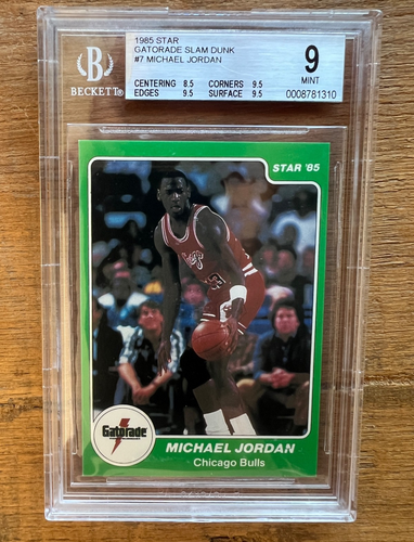1985 Star Gatorade Michael Jordan RC 🔥🔥🔥 BGS 9 with 3 9.5s Subs | eBay