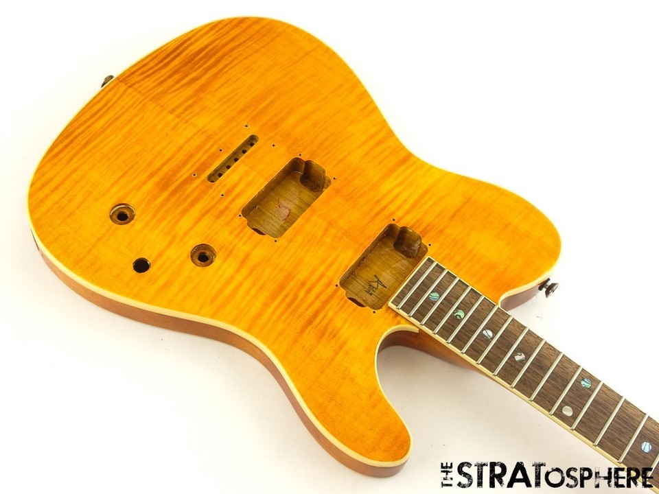 Fender Flame Maple Top Telecaster Tele BODY & NECK w/ Tuners FMT Set ...