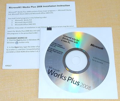 Works Plus 2008, Works 9.0, Office 2003, English Voll Version Englisch ...