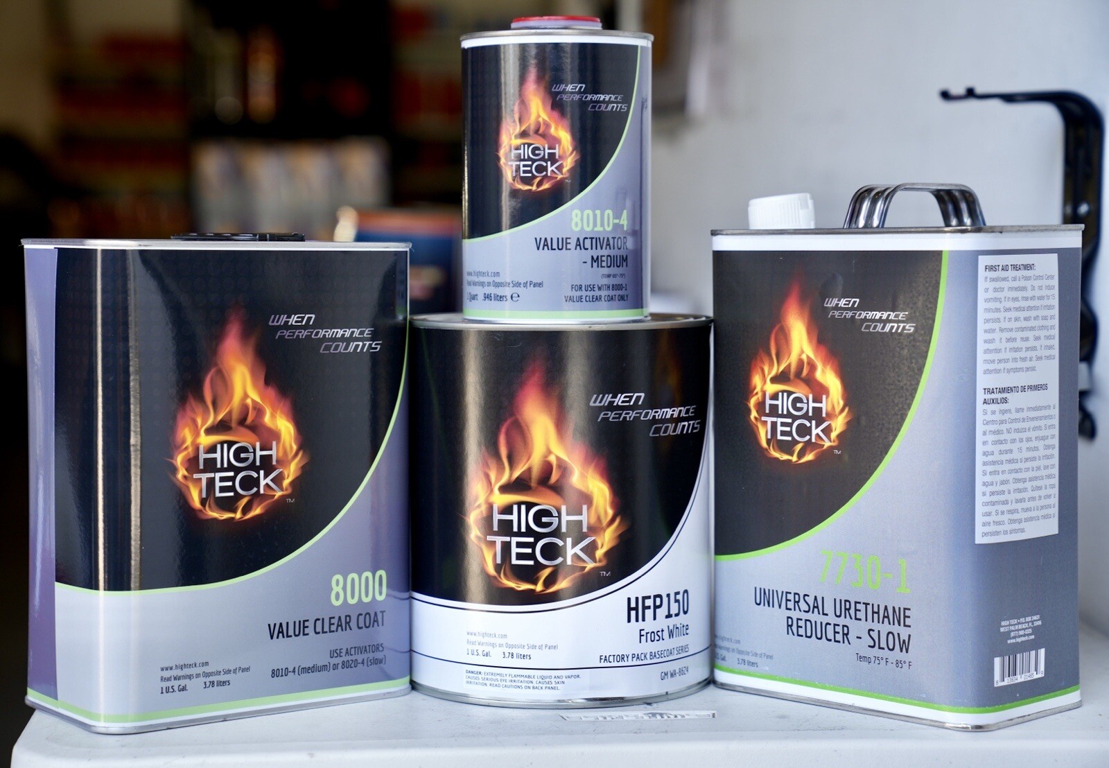 High Teck Frost White Basecoat Paint, Reducer, Clearcoat Gallon Kit GM ...