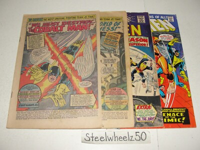 Uncanny X-Men 4 Comic Lot Marvel 1967 31 34 37 69 Mutant Master Cobalt ...
