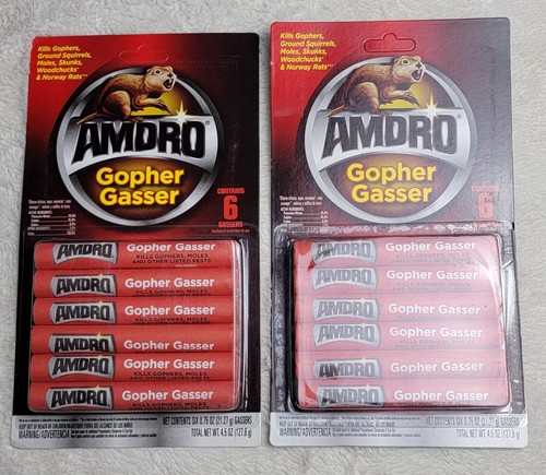 Gopher Gasser Amdro 2 Packs Kills Gophers Moles Rats Skunks Pest 6 Pcs ...