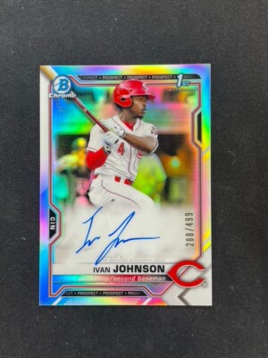 2021 Bowman Chrome Prospects Ivan Johnson 1st Bowman Auto Refractor ...