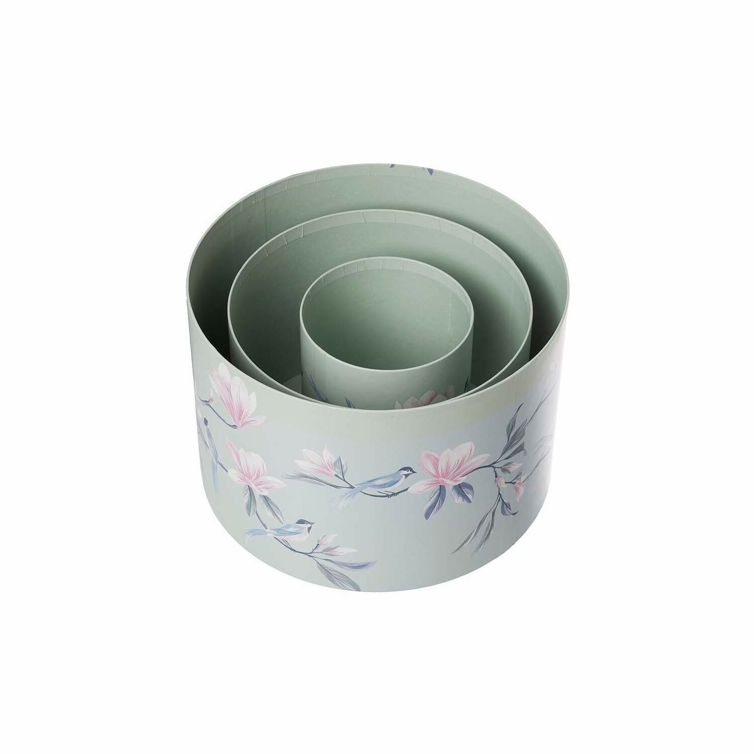 WHSmith Circular Nested Storage Floral & Butterfly Stackable Storage ...