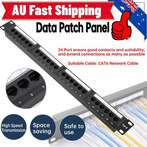 CAT-6 CAT-6 24 Port Keystone Patch Panel Network Server Cabinet Rack ...