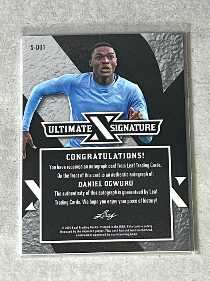2022 Leaf Ultimate Soccer Daniel Ogwuru Gold Auto /9 #S-DO1 Norwich ...