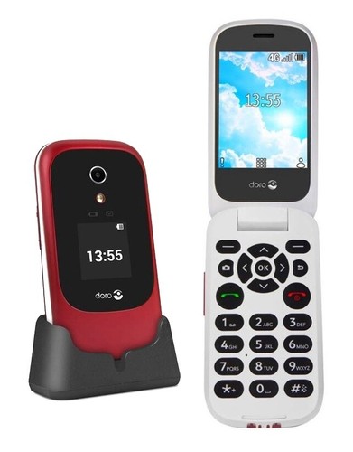 Doro 7070 Rouge Personnes Âgées Touches Télephone à Clapet LTE Wifi ...