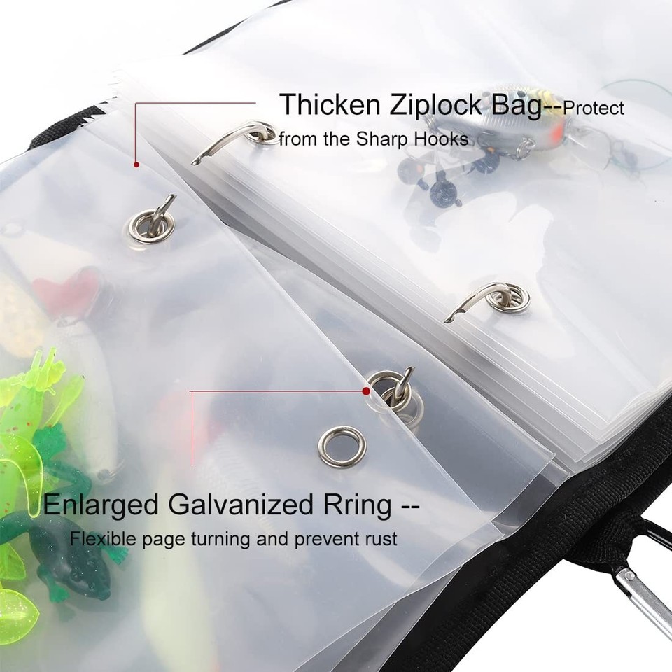 Fishing Tackle Binder Lure Biat Organized Storage for Soft Worms Rigs ...