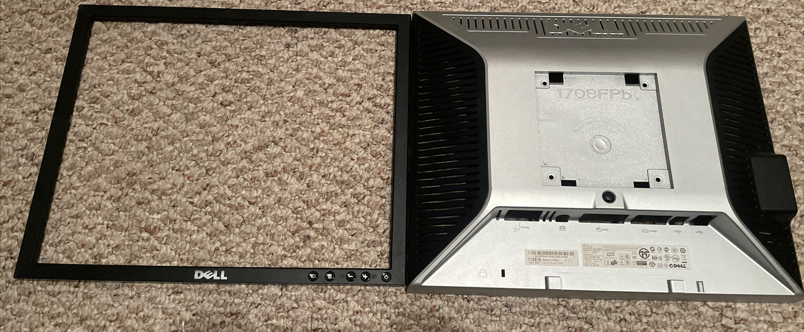 17” Dell Monitor 1708FPb back cover and front frame | eBay