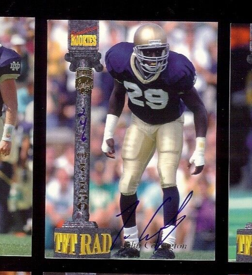 JOHN COVINGTON Notre Dame / Indy Colts 1994 Tetrad Certified #d /7750 ...