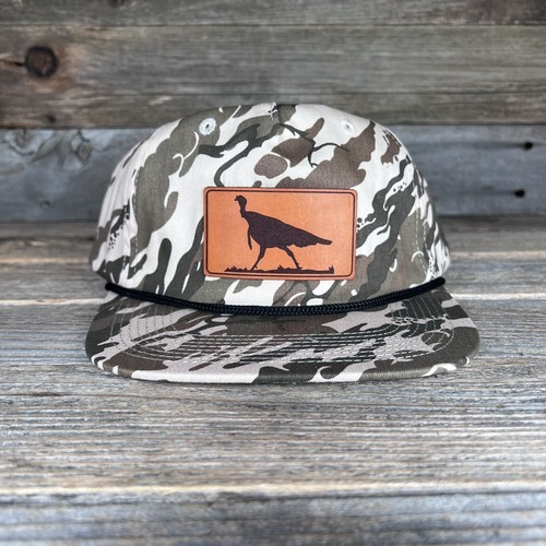 Turkey Strut Camo Rope Snapback Leather Patch Hat | eBay