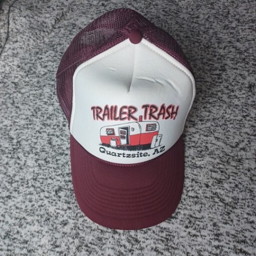 Vintage Trucker Hat Cap Mesh Snapback Plum Nissun Trailer Trash Arizona ...