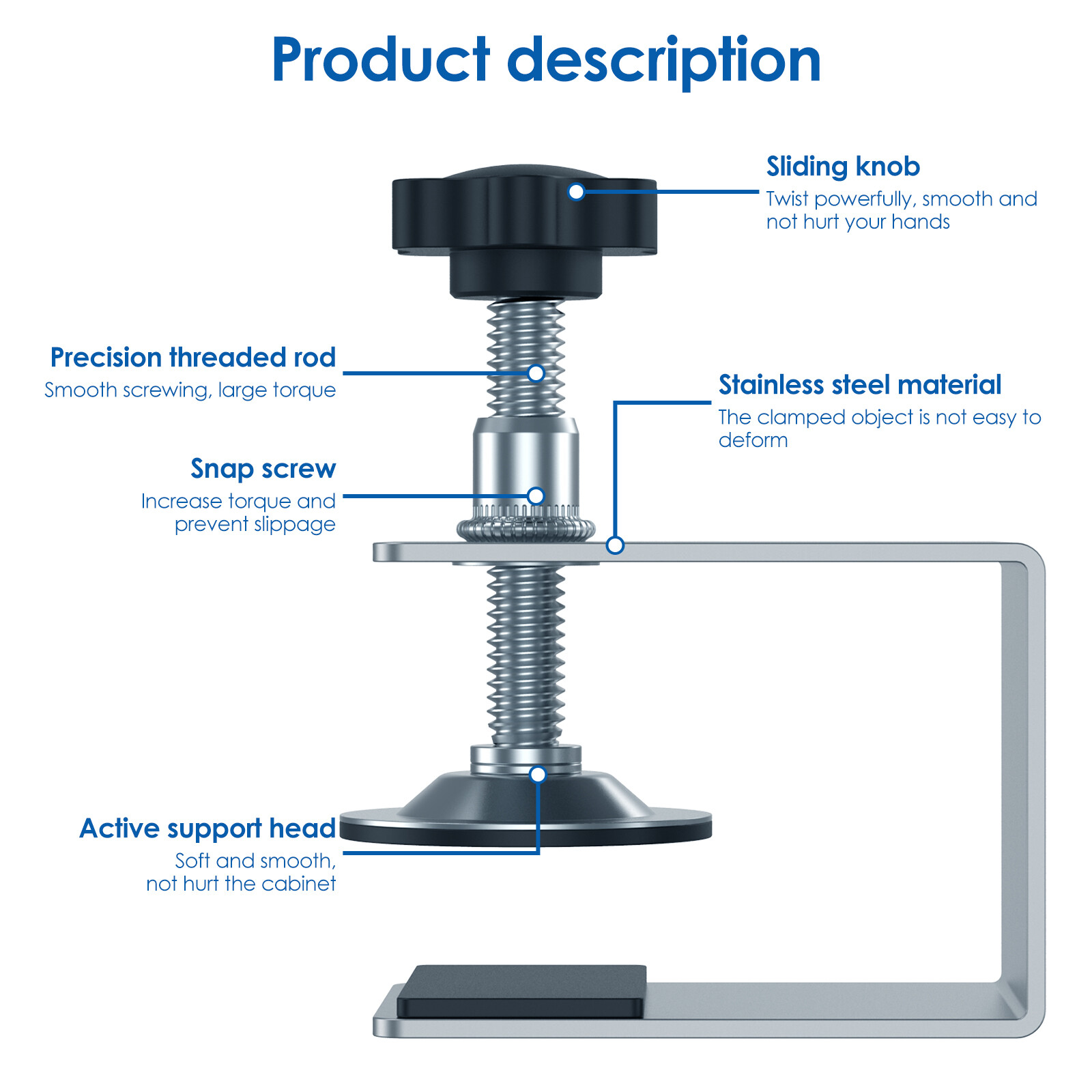 2x Cabinet Claw Zinc Cabinet Installation Clamp Hand Screw Drawer ...