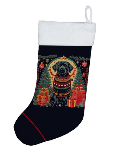 Black Labrador Retriever Christmas Christmas Stocking Fireplace Hanging ...