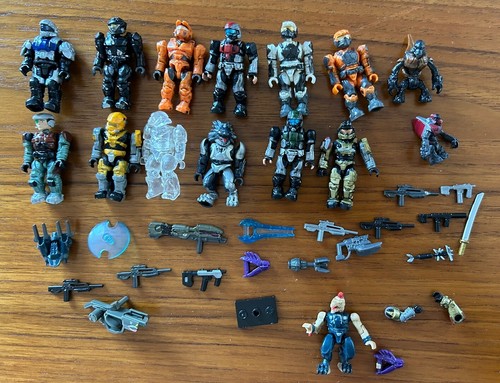 Large Lot of Mega Bloks Construx Halo Mini Figures and Accessories Rare ...