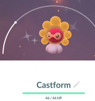 Pokémon Go Shiny Sunny Castform Registered | eBay