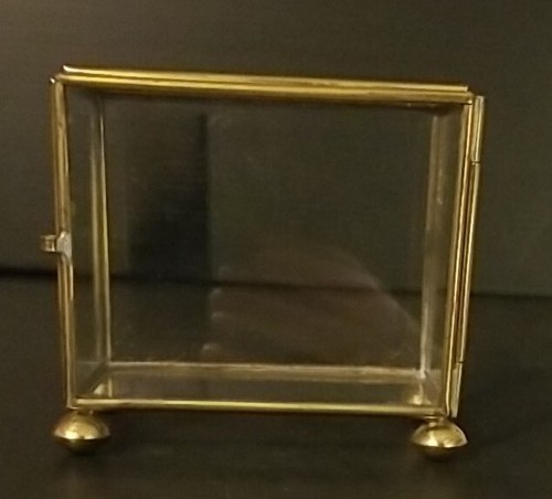 Vintage Glass Brass Display Case Curio Trinket Jewelry Box Chest | eBay