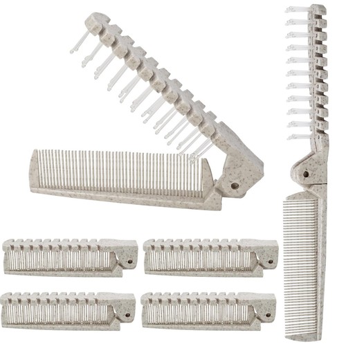 6PCS Travel Foldable Brush Comb Portable Folding Comb Anti-Static Hair ...