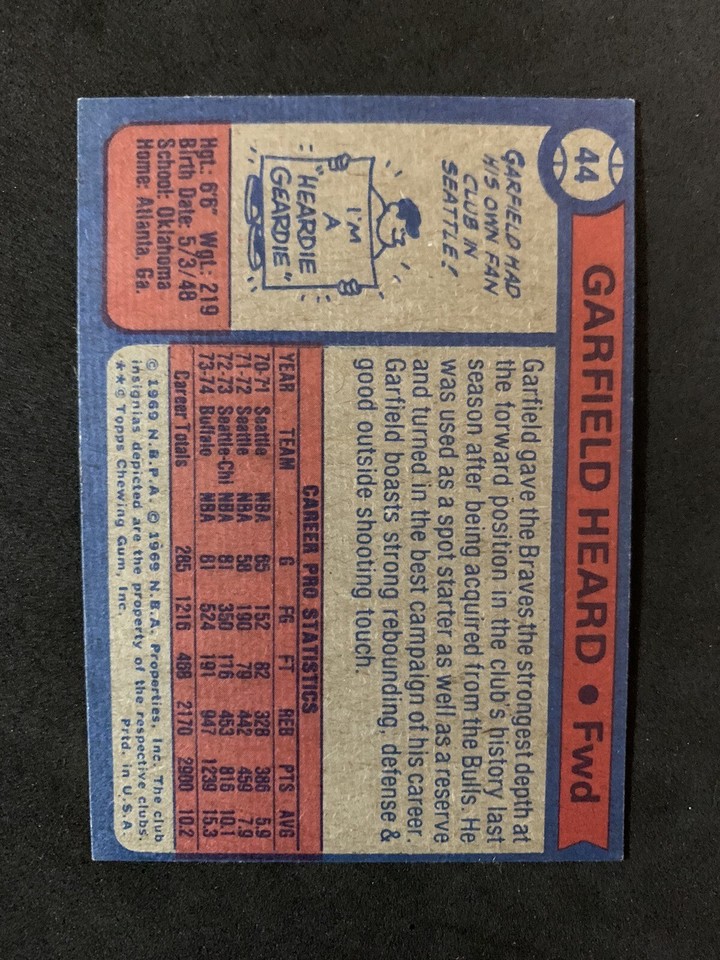 Garfield Heard 1974 Topps #44 | eBay