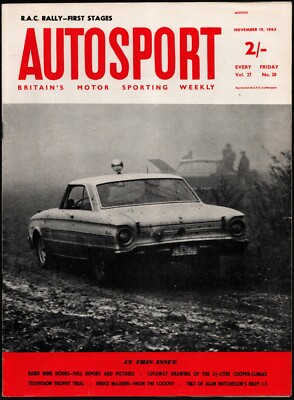 NOVEMBER 15 1963 AUTOSPORT UK MAGAZINE, R.A.C. RALLY, COOPER-CLIMAX | eBay