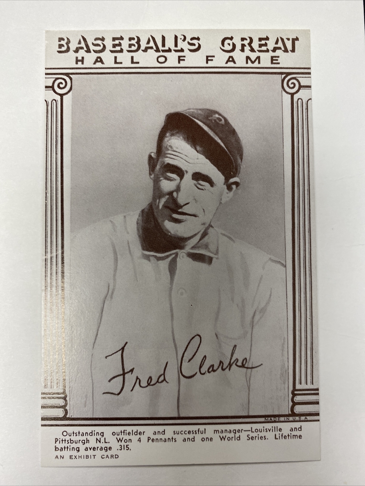 1977 Baseball’s Great Hall of Fame Fred Clarke Exhibit Card | eBay