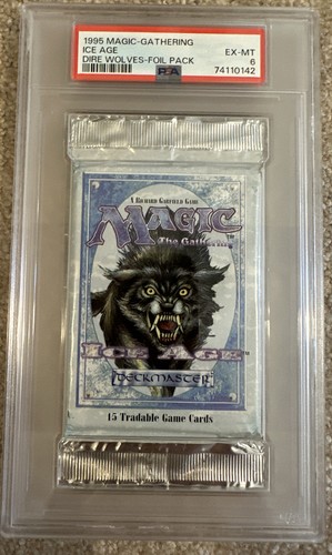 1995 Magic The Gathering MTG Ice Age Booster Pack PSA 6 Dire Wolves | eBay