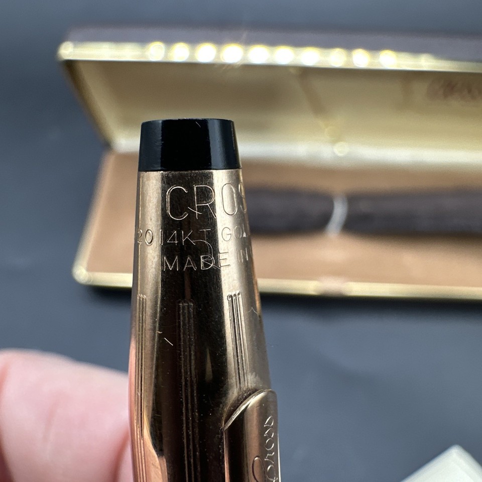 Vintage CROSS 1/20 10K Gold Filled Ballpoint Pen Made In USA Needs Ink ...