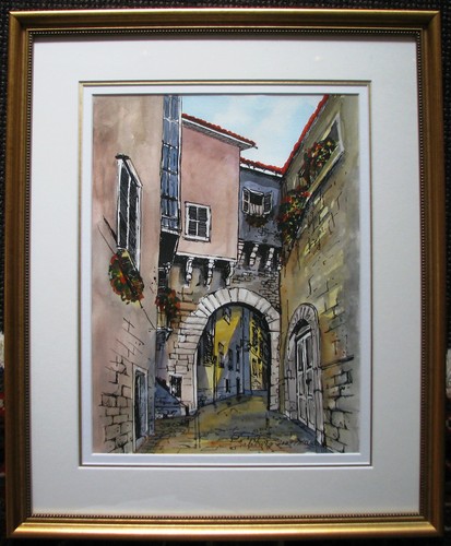 Saltzberg original Ink & watercolour Street Scene by artist Bianca. | eBay