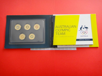 2016 $2 Australian Olympic Team 5 Coins Coloured Collection Set Folder ...