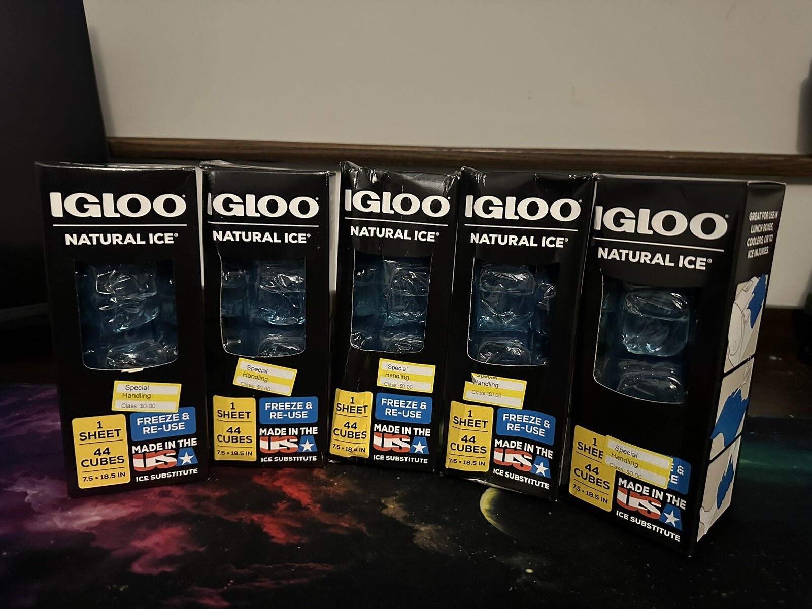 5X Igloo Natural Ice Freeze & Reuse 1 Sheet / 44 Cubes - Non Toxic Ice ...