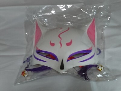 inari fox Mask Dropped Eyes Pink /Japanese Folk craft | eBay