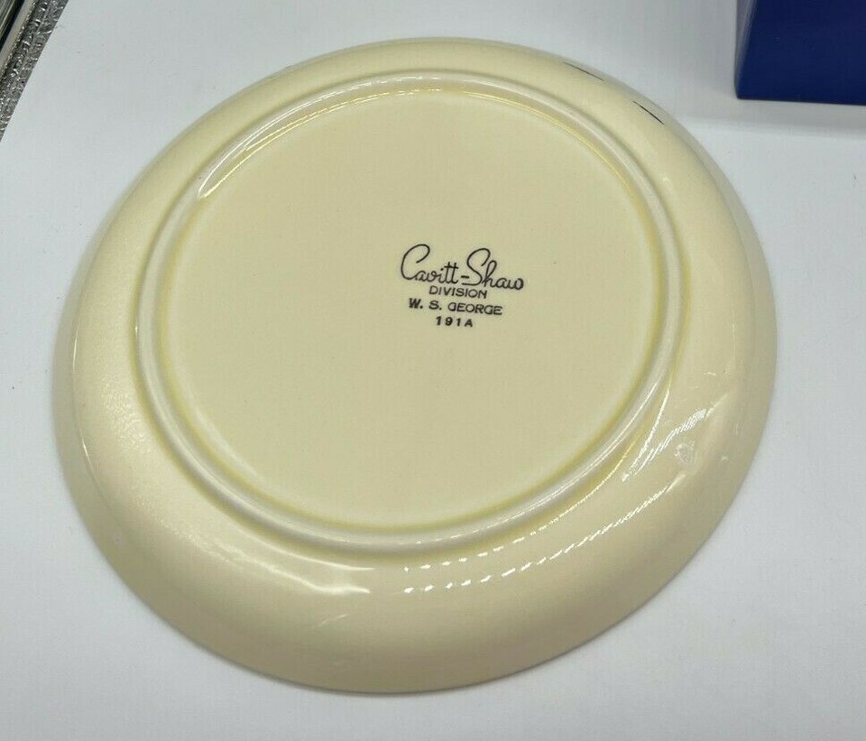 6 W. S. George Cavitt-Shaw China Cherokee Blue 1940s Salad Plates 7 1/4 ...