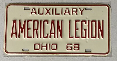 1968 Ohio Auxiliary American Legion License Plate Tag Booster Wow! 🇺🇸 ...