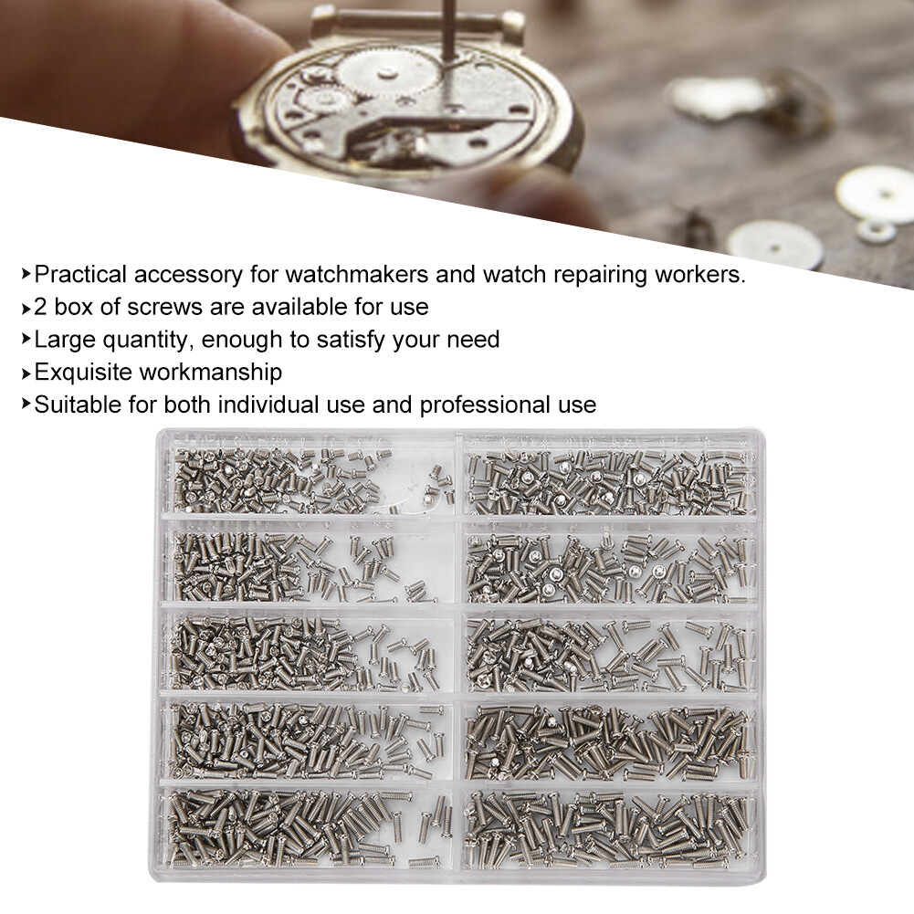 2000pcs Small Watch Screws Assortment Watch Parts Back Case Cover ...