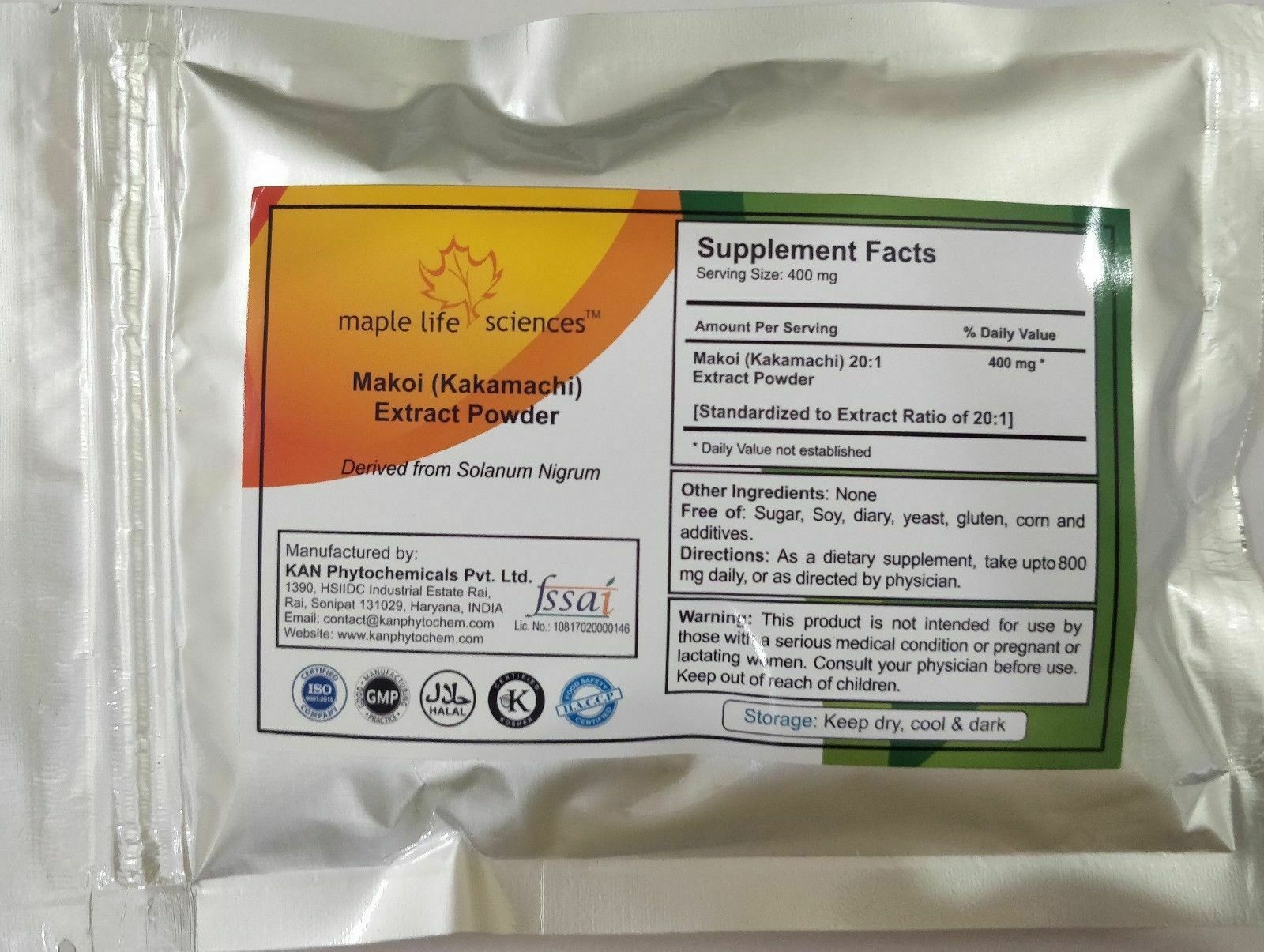 Makoi 20:1 Extract Powder Kakamachi Solanum Nigrum Natural Diuretic ...