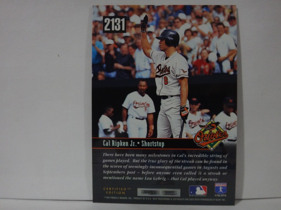1995 Select Certified Edition Cal Ripken Jr #2131 HOF | eBay