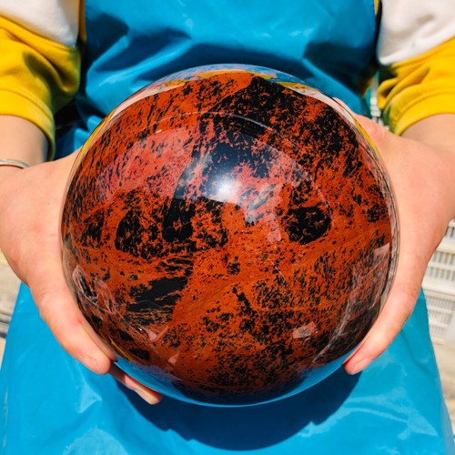 11.85LB Natural Beautiful Red Obsidian Ball Quartz Crystal Sphere ...