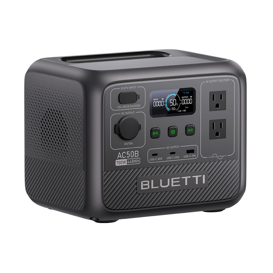 BLUETTI AC50B 700W 448Wh Portable Light Power Station for Mountain Trip ...