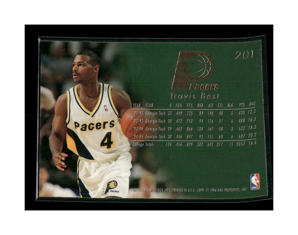 1995-96 Flair Indiana Pacers Basketball Card #201 Travis Best Rookie | eBay