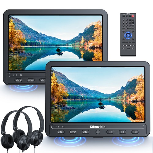 2x 10.5" Car DVD Player Dual Screen Portable Moniter USB for Kids ...