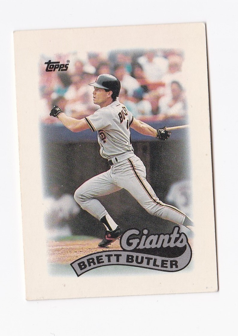 1989 Topps Baseball Major League Leaders Mini Brett Butler Giants #40 ...