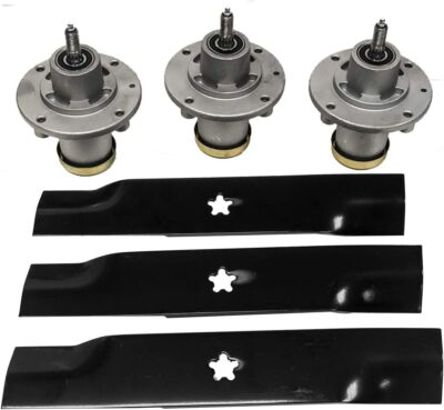 42" Deck Rebuild Kit Spindles Blades for Husqvarna YTH24V42LS YT42XLS ...