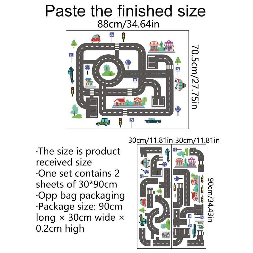 Decals Parking Lot Signs Car Road Games Cartoon Pattern Traffic Map ...