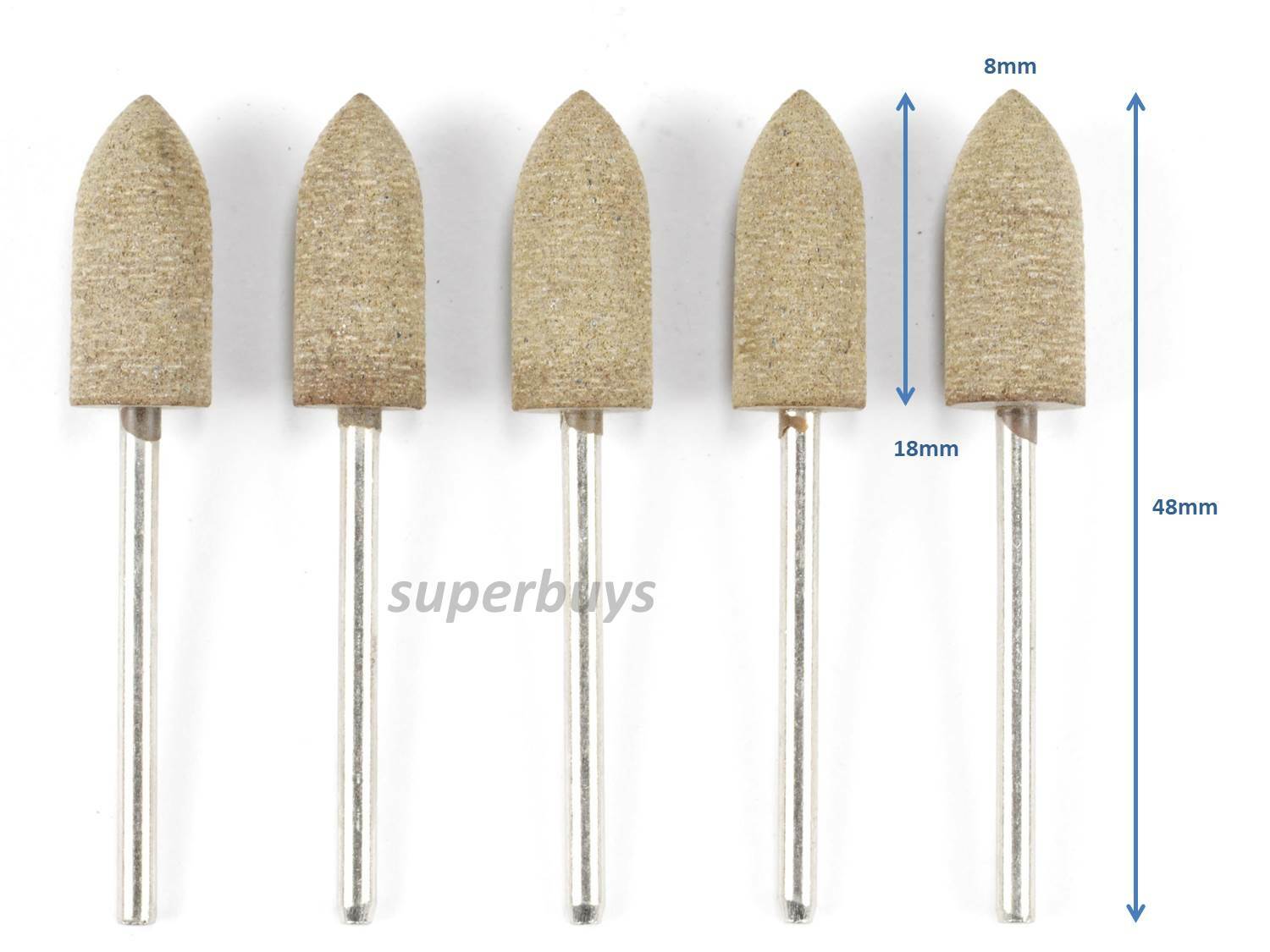 5pcs 8mm Cone Shape Head Leather Polishing Buffing For Rotary Drill Bit ...