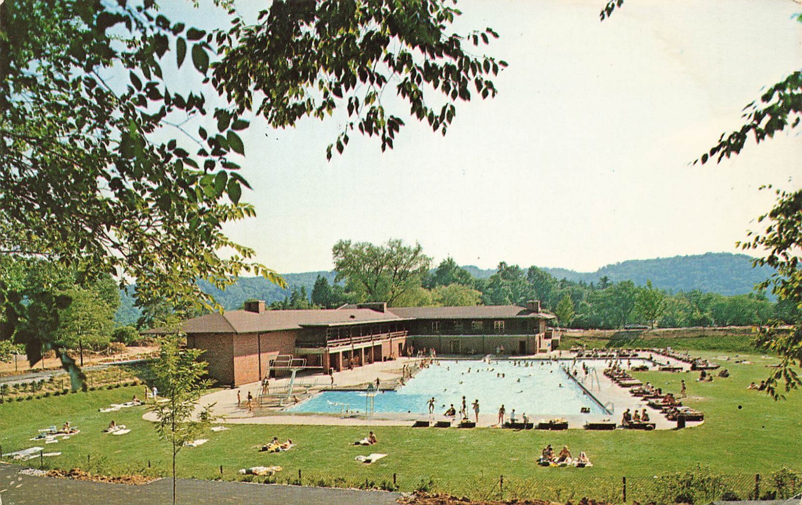 Postcard Wheeling Park Swimming Pool Club House West Virginia WV | eBay