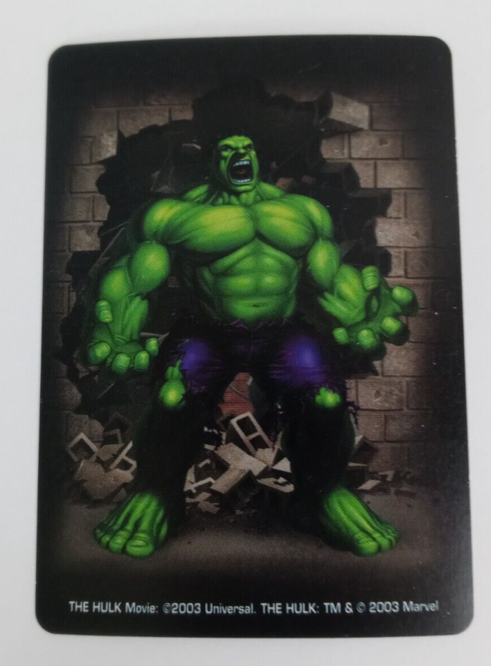 Marvel The Hulk Movie Playing Card Black Back 8 Spades | eBay