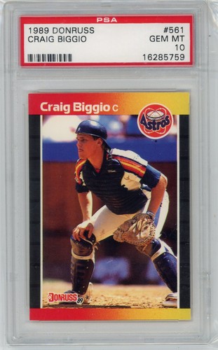 1989 Donruss CRAIG BIGGIO #561 RC Rookie Astros PSA 10 GEM MINT ...