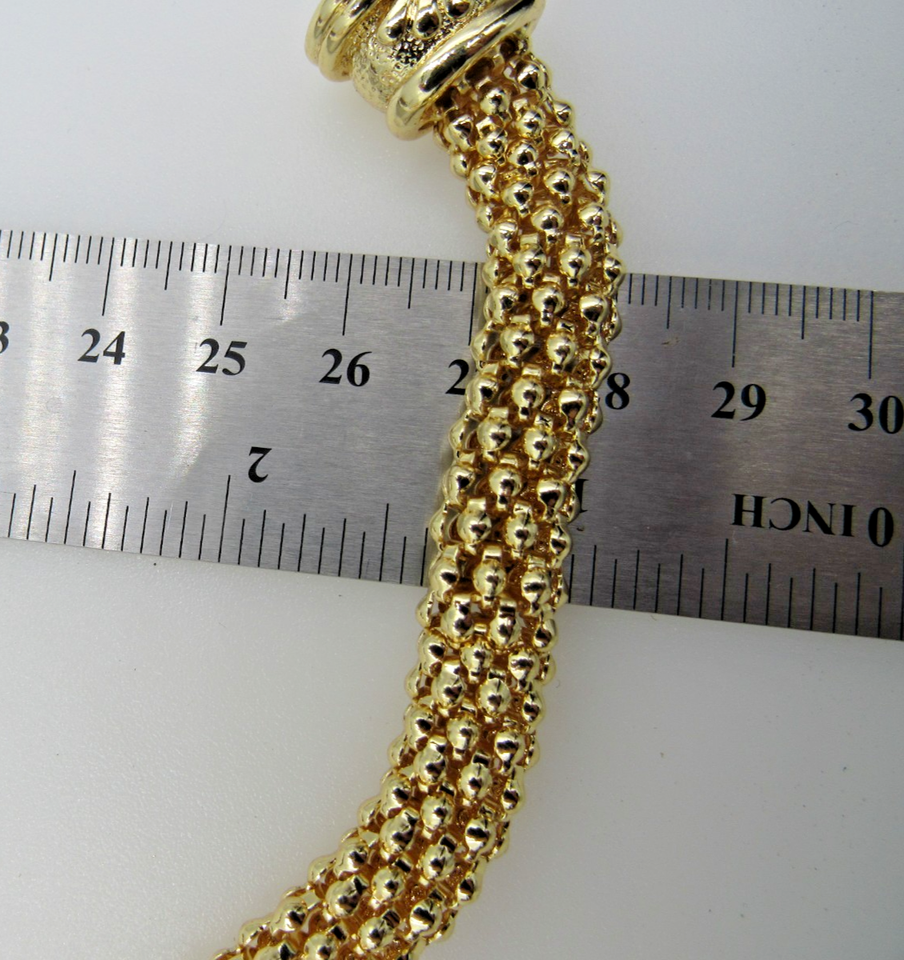 Gold Tone Mesh Chain 7 1/2 Bracelet Magnetic Clasp High End Look B4 | eBay